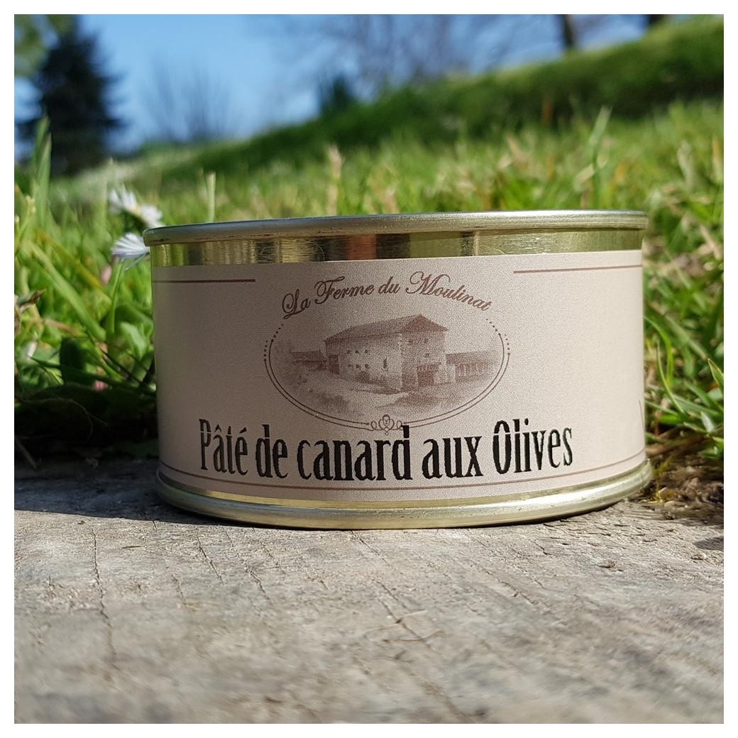 Pâté de canard aux olives - 185g (3 à 4 personnes) - Conserves - La ferme du Moulinat